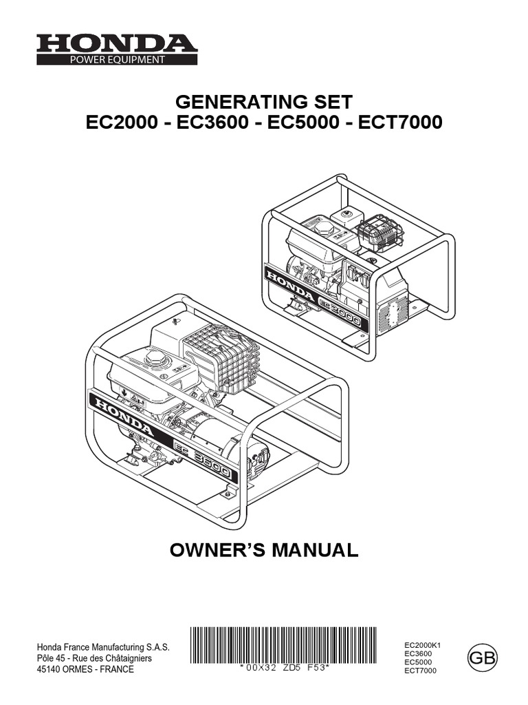 Uputstvo Za Korištenje Agregata Honda EC3600 | PDF