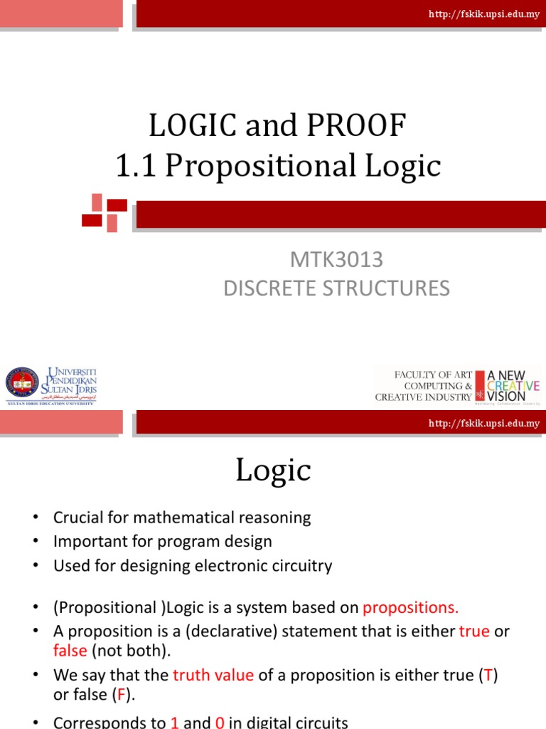 Propositional Logic and Proofs Guide | PDF | If And Only If | Proposition