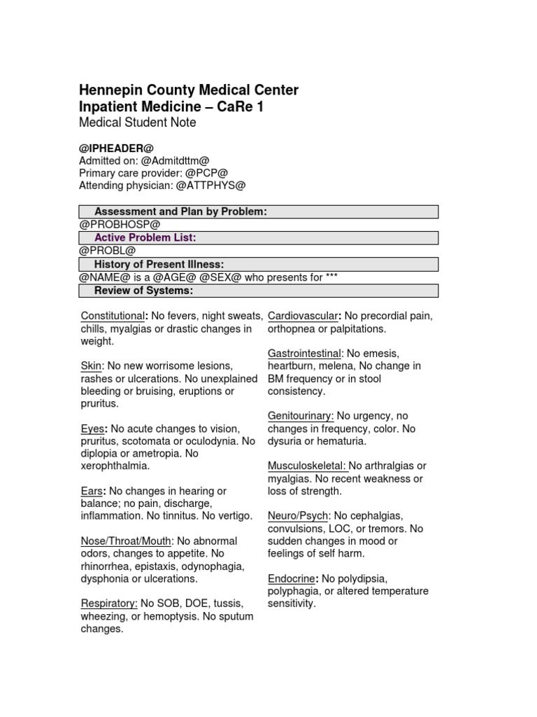HPI Notes | PDF | Neck | Symptoms And Signs