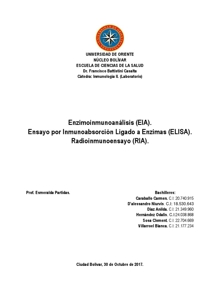 Guía Completa de Enzimoinmunoanálisis (EIA) y ELISA | PDF | Elisa ...