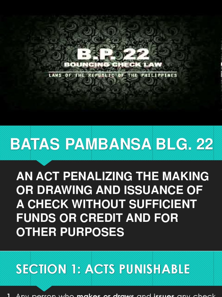 BP Blg. 22 | Fine (Penalty) | Cheque