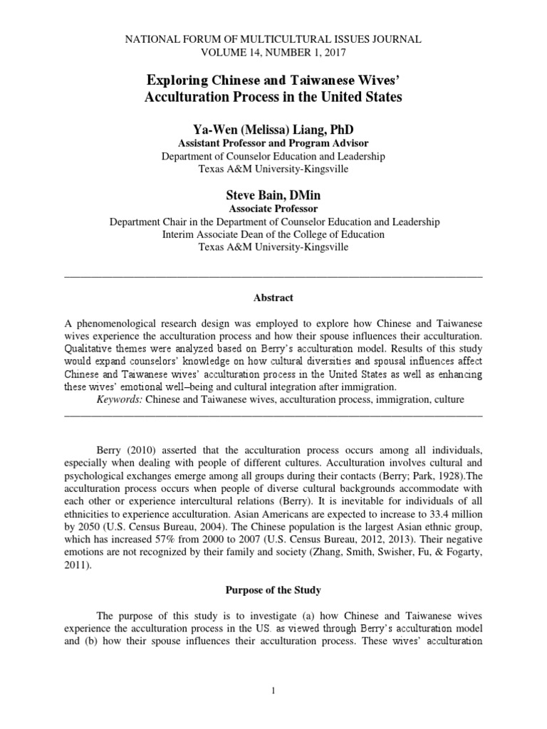 Ya-Wen (Melissa) Liang & Steve Bain, Texas A&M University-Kingsville ...