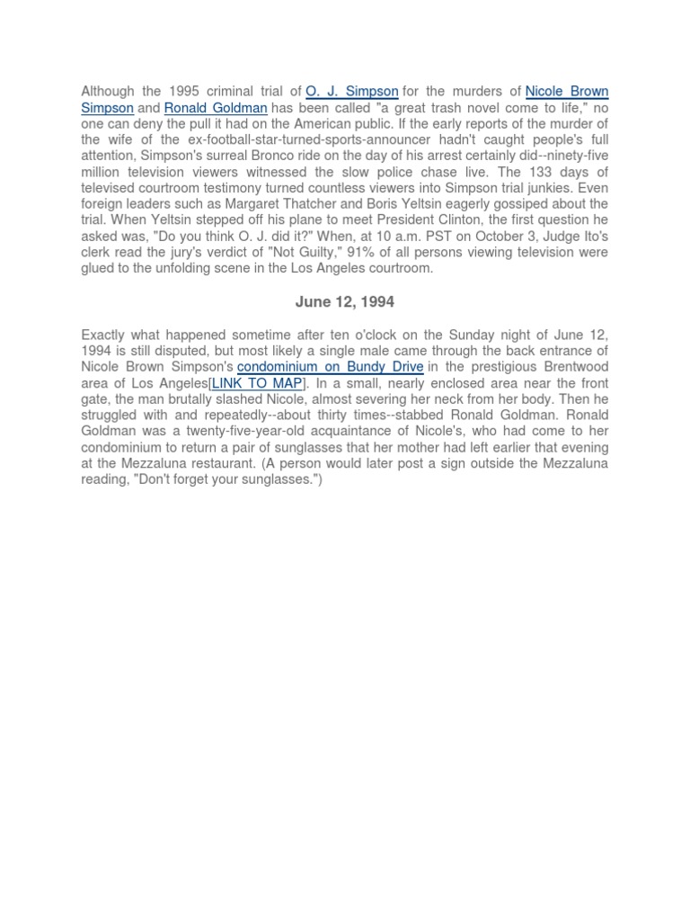 O J Simpson Case | PDF | Judiciaries | Criminal Law