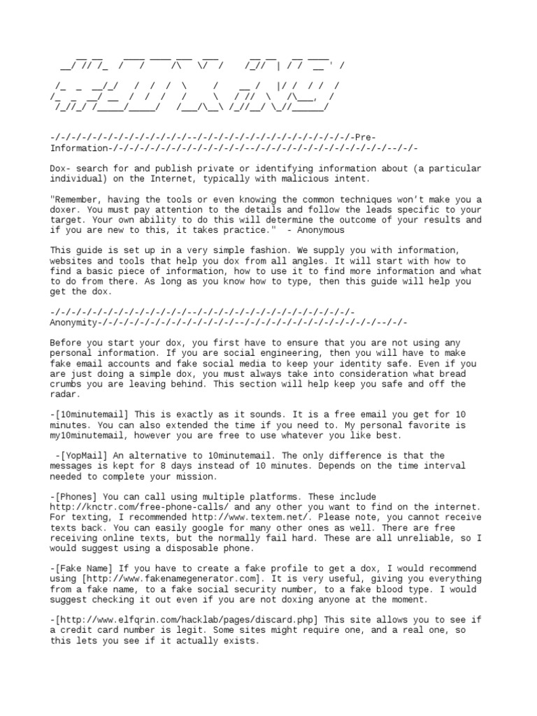 Doxing Tools | Computer Network | Computing