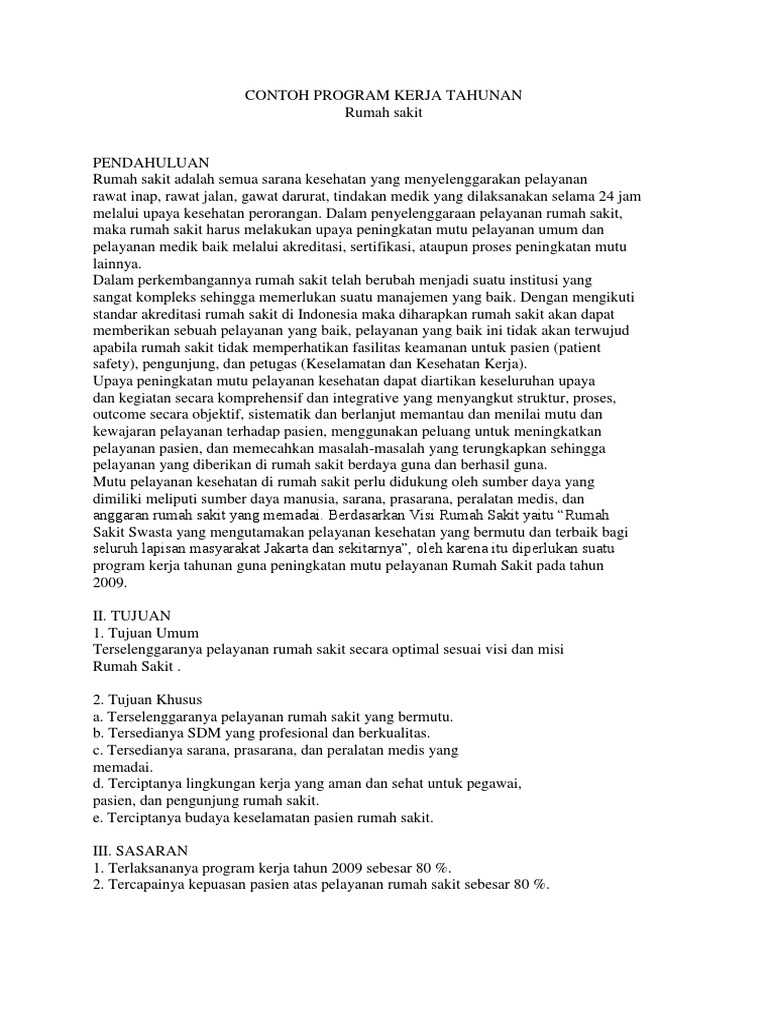 Contoh Program Kerja Tahunan | PDF