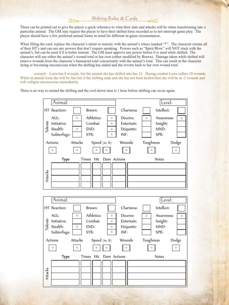 Age Past Shifter Cards | Download Free PDF | Gaming | Role Playing Games