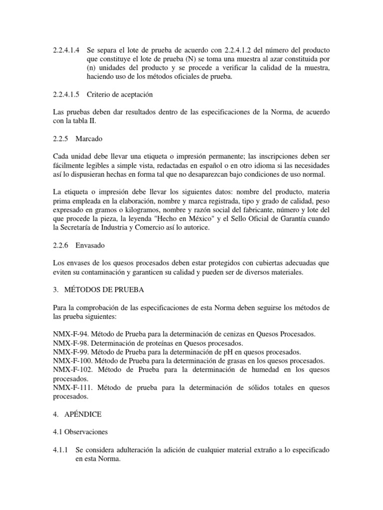 NMX F 092 1970 - 4 | PDF | Queso | Naturaleza
