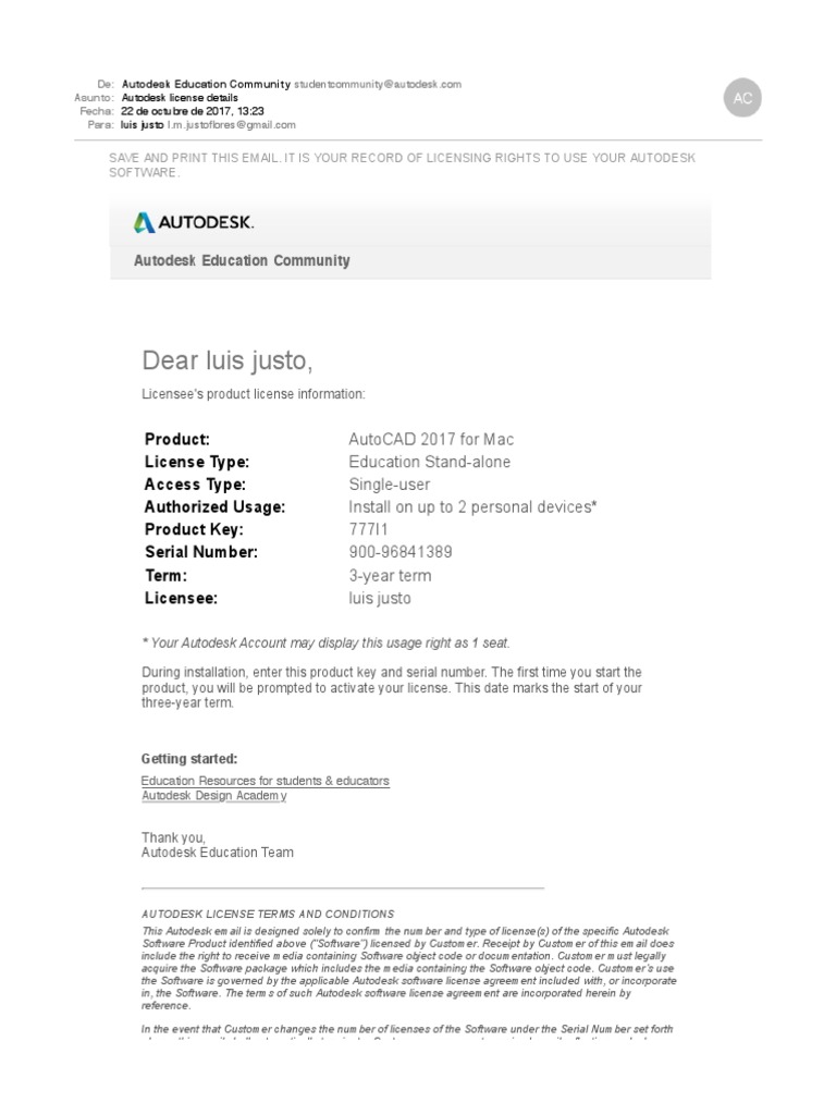 Autodesk License Details | Autodesk | License