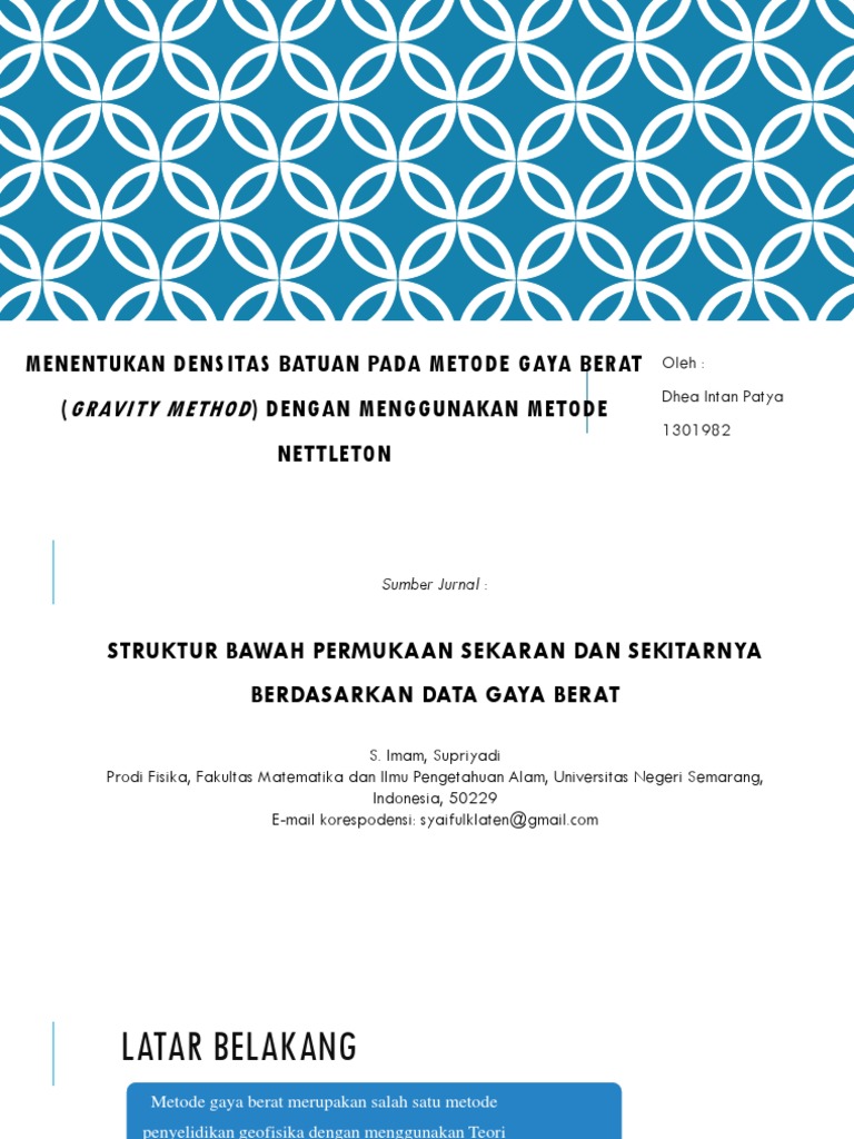 Menentukan Densitas Batuan Pada Metode Gaya Berat ( | PDF