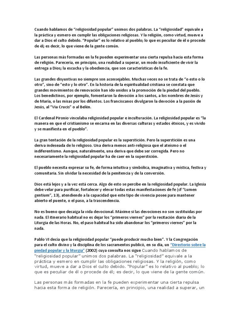 Religiosidad Popular: Fe y Cultura Común | PDF | Estaciones de la Cruz ...