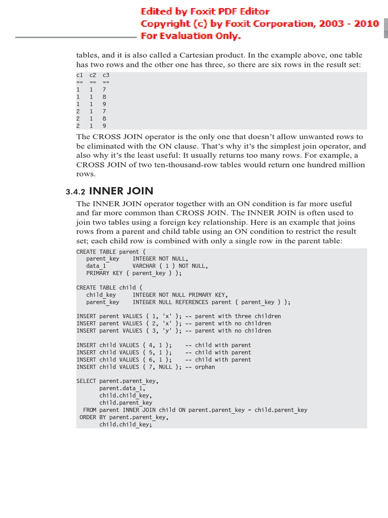 Inner Join: Chapter 3: Selecting | PDF | Data Management | Databases