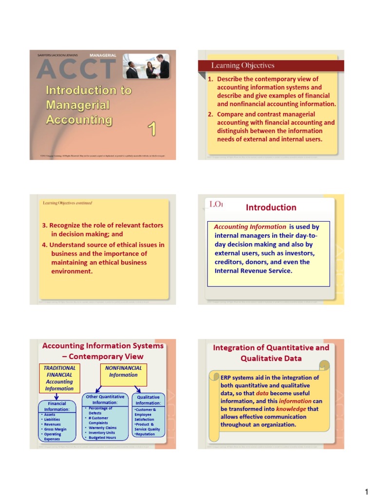 ManAcc Ch01 Intro | PDF | Accounting | Financial Accounting
