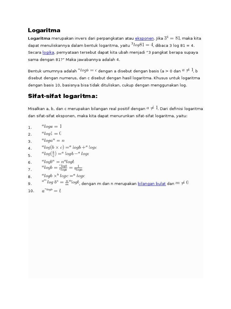 Logaritma | PDF | Metode & Bahan Ajar | Komputer