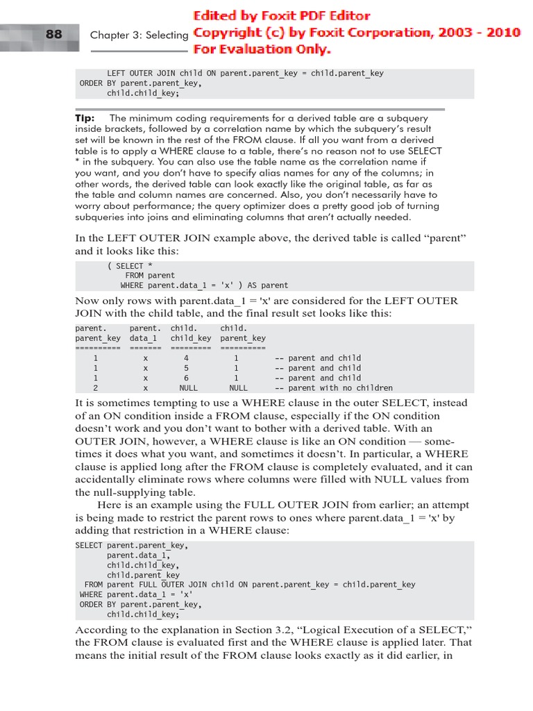 Chapter 3: Selecting | PDF | Data Management Software | Databases