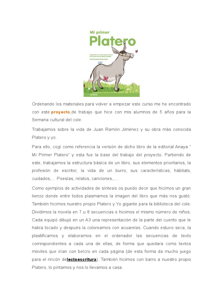 Mi Primer Platero | PDF
