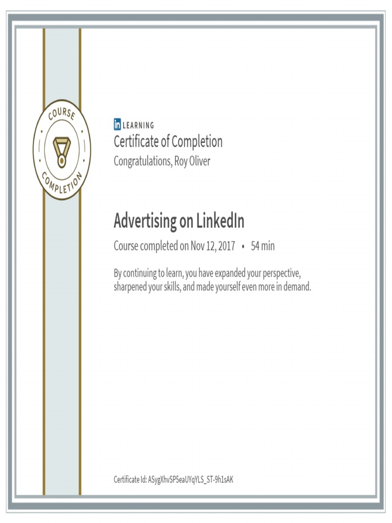 LinkedIn Ads Course Completion | PDF