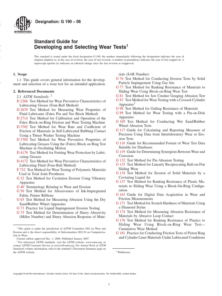 Astm G 190-06 | PDF | Wear | Simulation