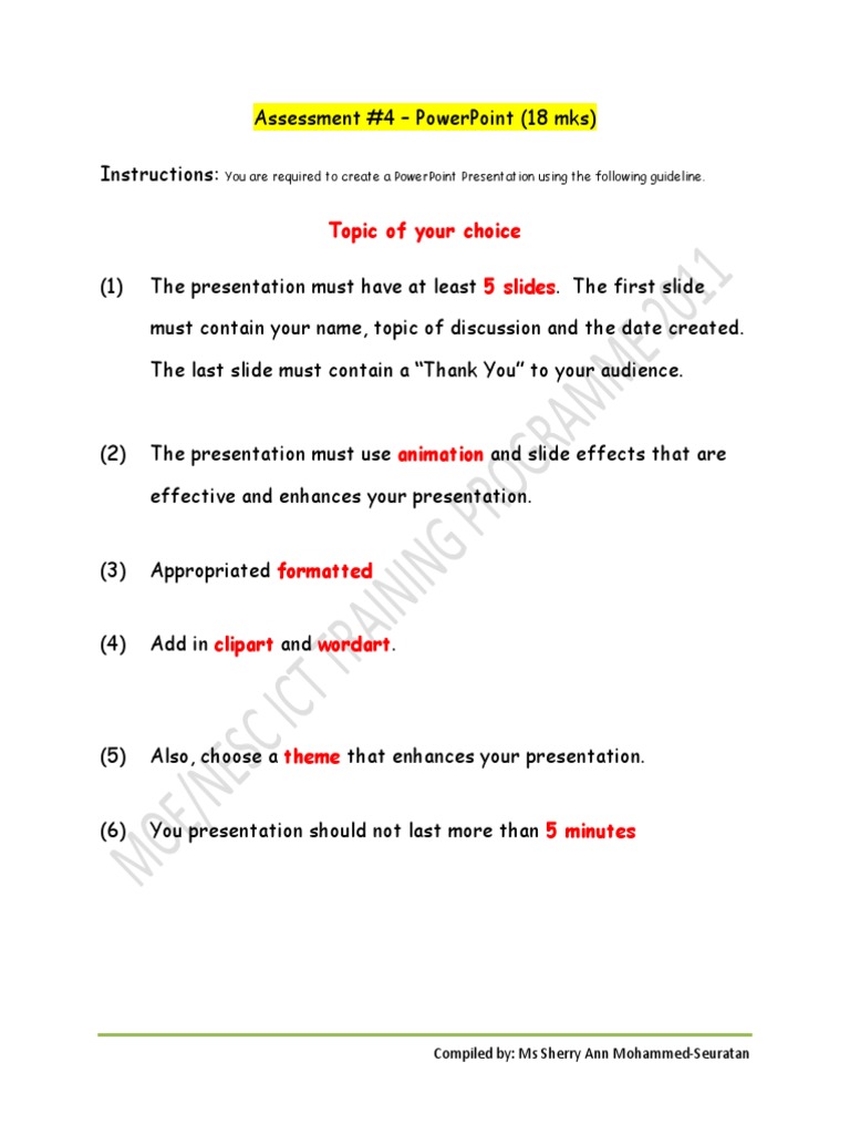 Powerpoint Assessment 4 | PDF