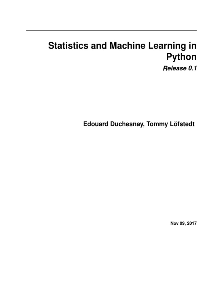 Statistics Machine Learning Python Draft | PDF | Principal Component ...
