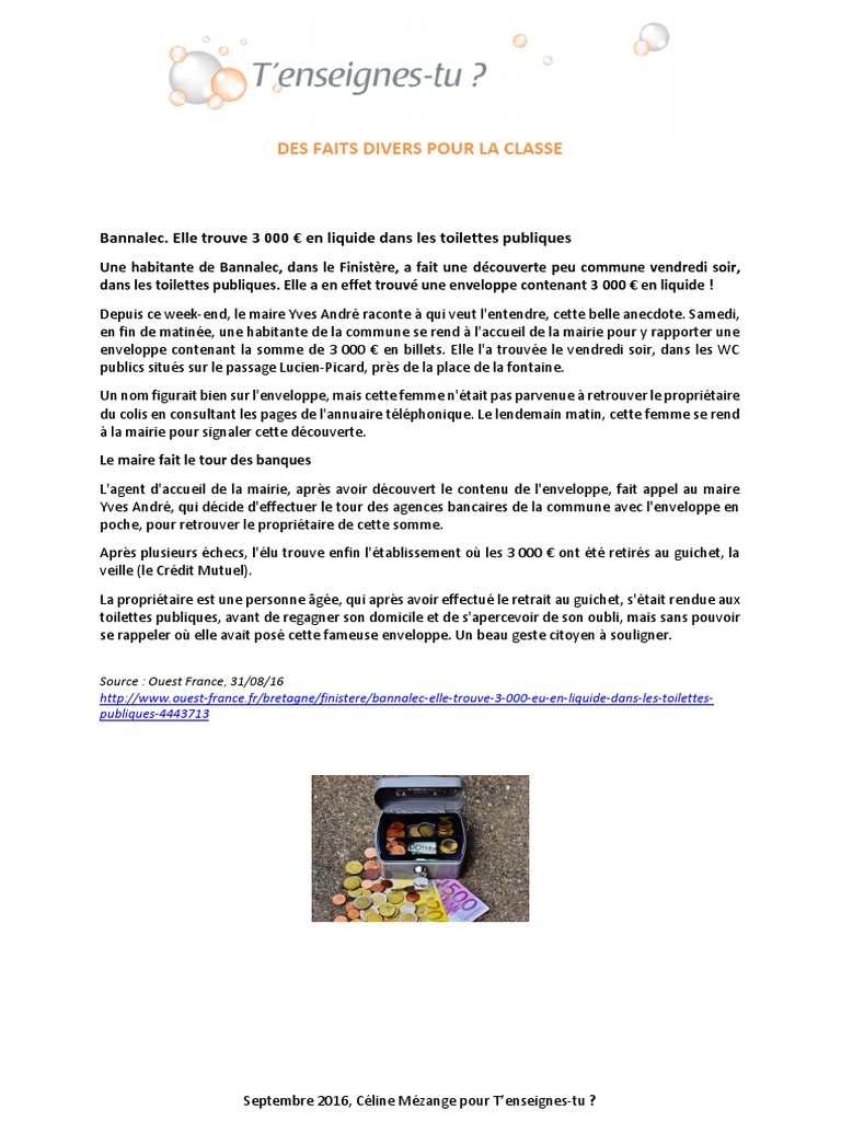 Faits divers insolites de septembre 2016 | PDF | Toilettes | La nature