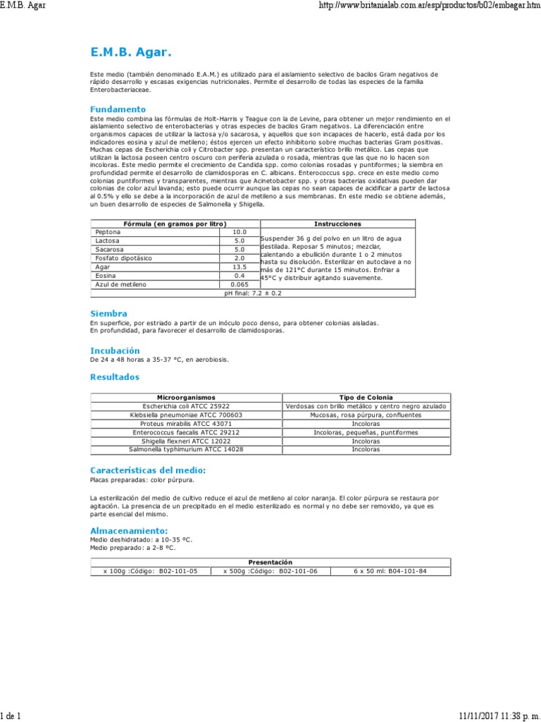 Agar EMB | PDF | Microbiología | Microorganismo