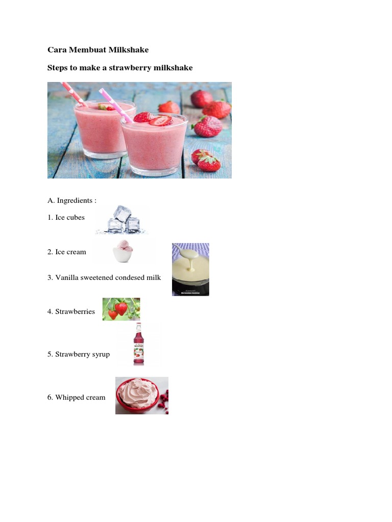 Cara Membuat Milkshake | PDF
