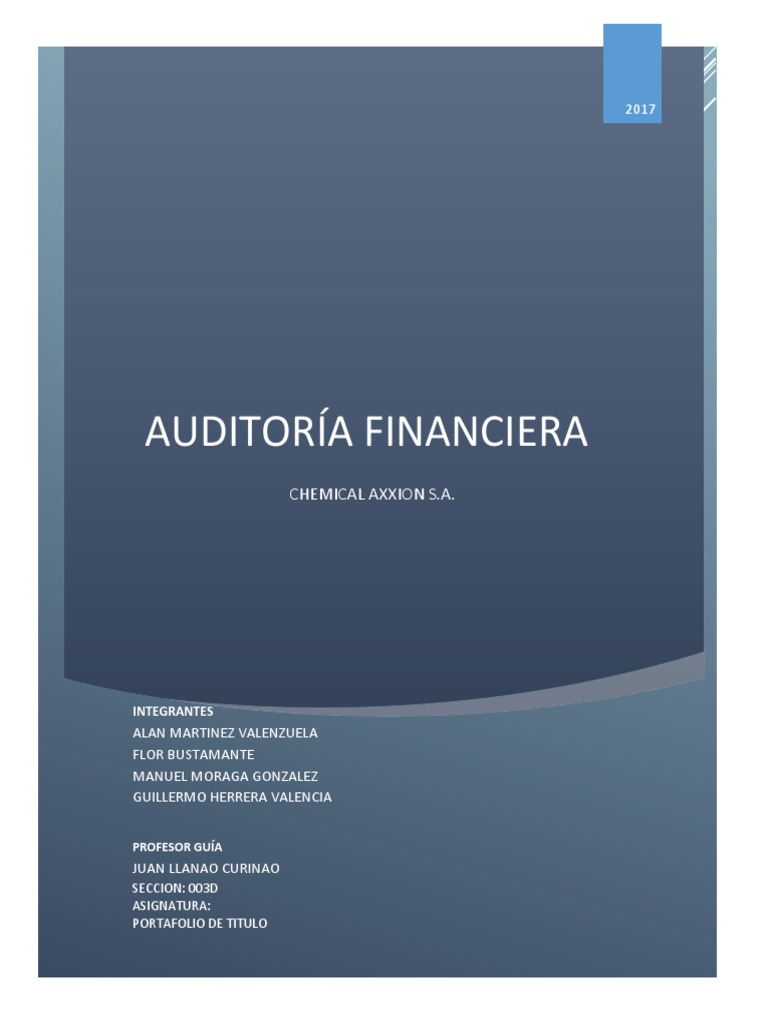 Informe de Auditoria Financiera | PDF | Contabilidad | Logística