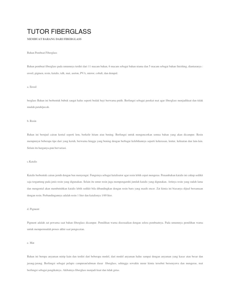 Tutor Fiberglass | PDF
