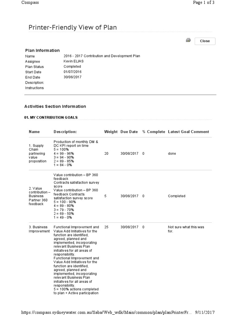 Printer-Friendly View of Plan | PDF | Business