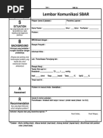Formulir Sbar Dan Tbak | PDF