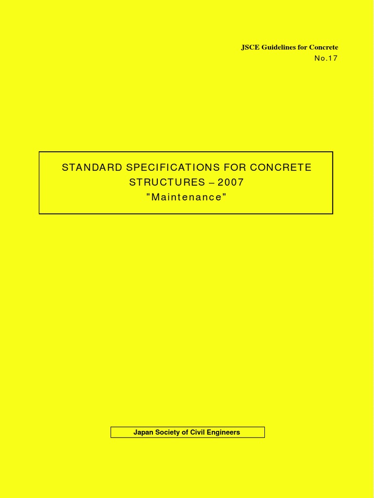 JSCE Standard Specifications Maintenance 1.0 | PDF | Specification ...