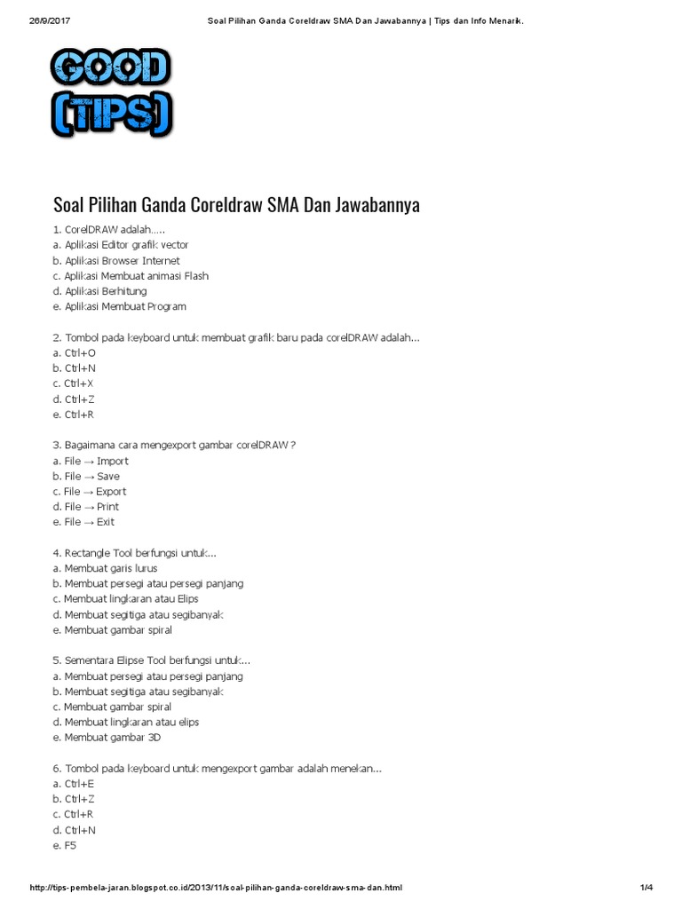 Multiple Choice Questions And Answers On Coreldraw For High School Pdf