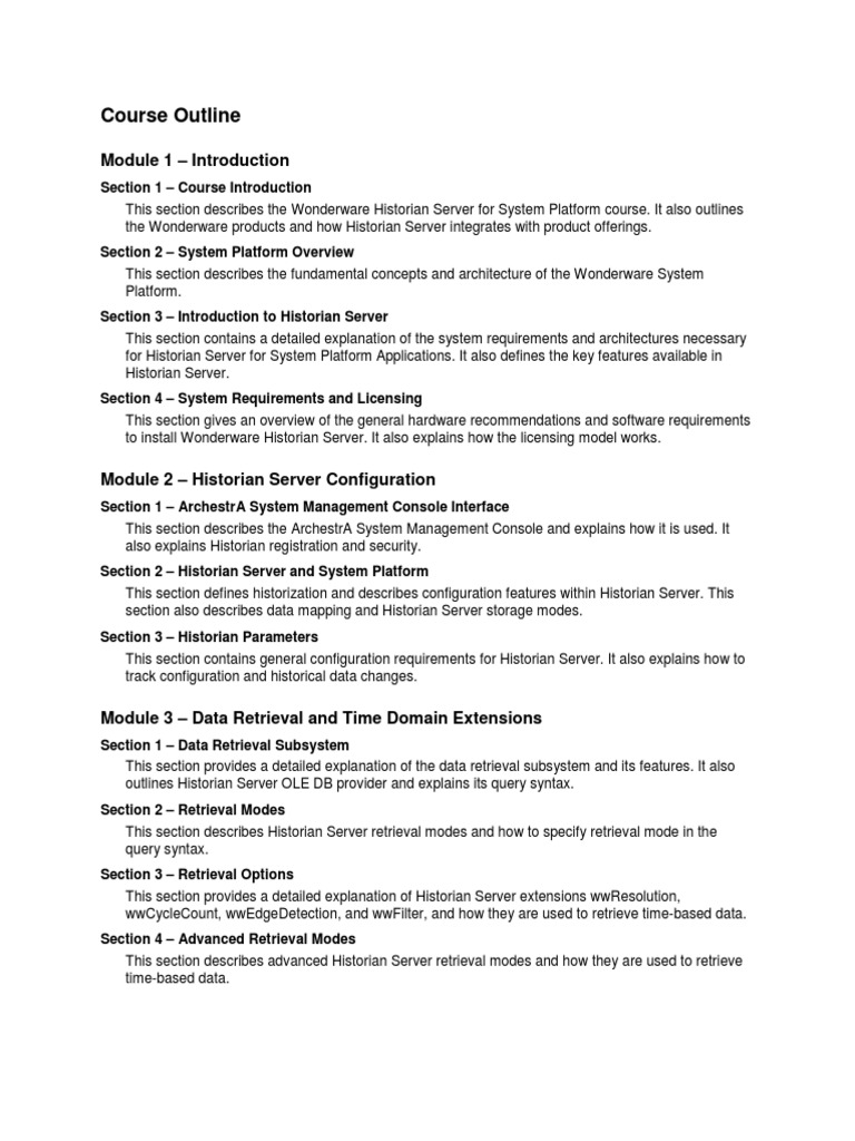 Course Outline: Module 1 - Introduction | PDF