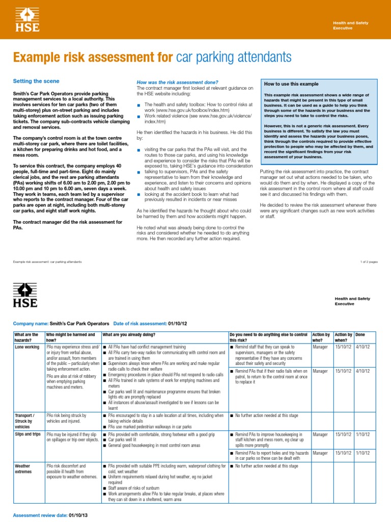 Car Parking.pdf | Risk Assessment | Risk