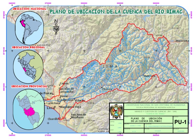 Mapa de la Cuenca del Río Rímac | PDF