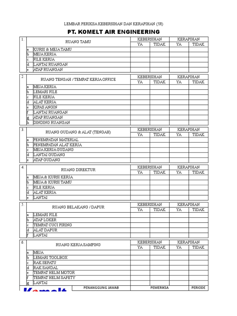 Check Sheet 5R | PDF | Teknologi & Rekayasa