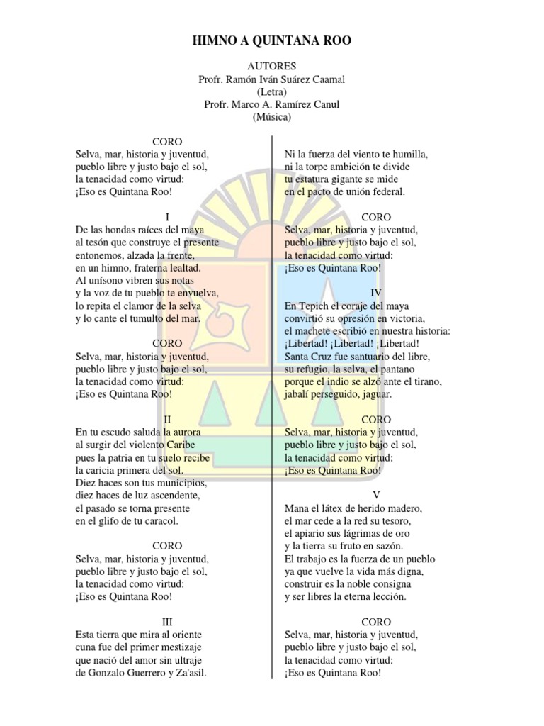 Himno A Quintana Roo | PDF | Quintana Roo