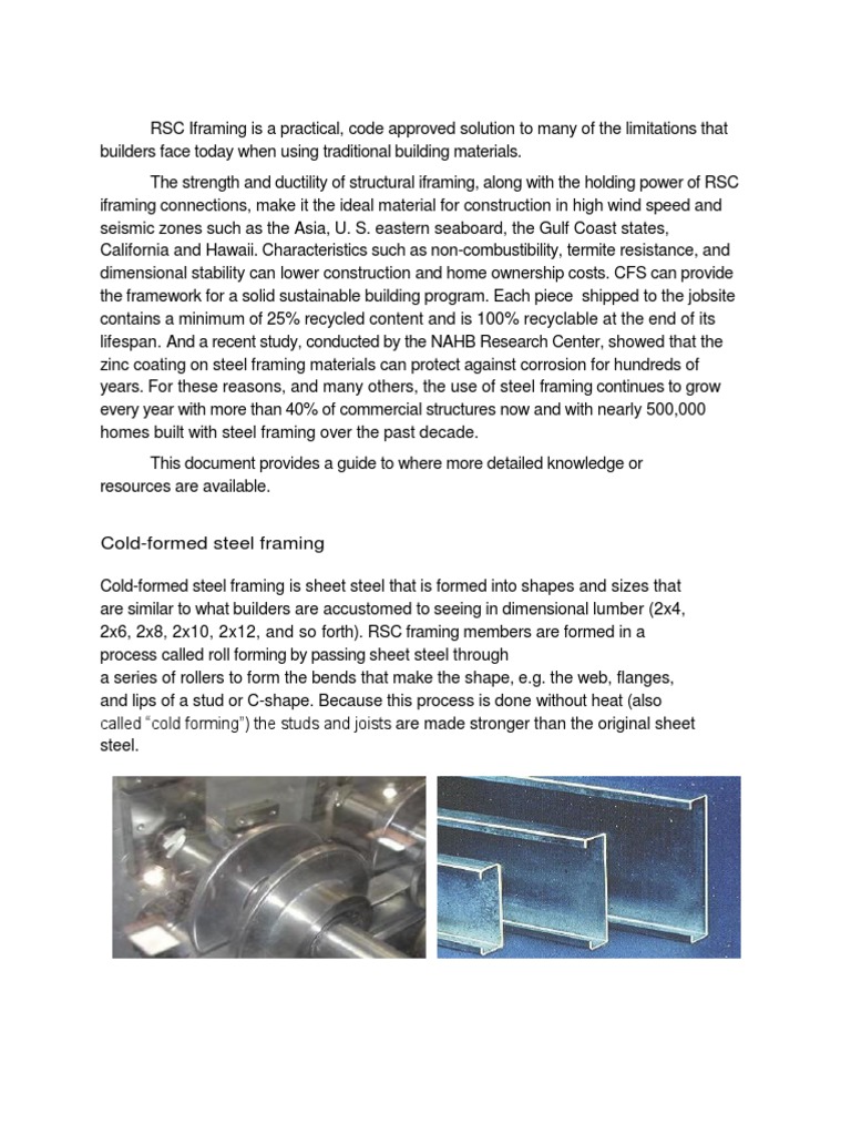 RSC IFraming | PDF | Framing (Construction) | Drywall