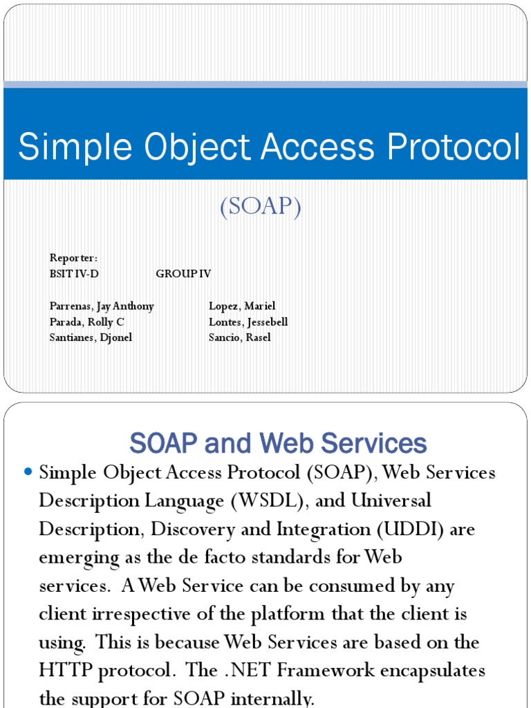 Group IV - Soap | PDF | Soap | Web Service