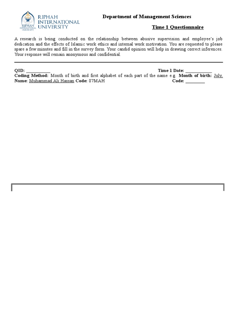 ARM Final Questionnaire With Title | PDF | Survey Methodology ...