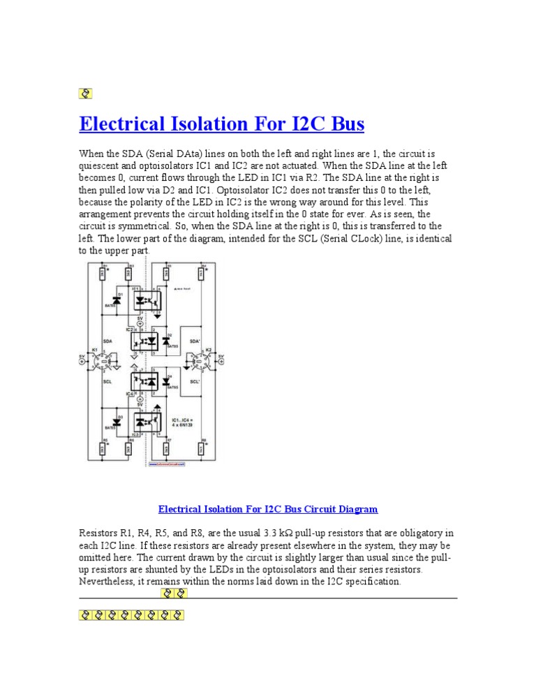 I2C Bus Electrical Isolation Circuit | PDF