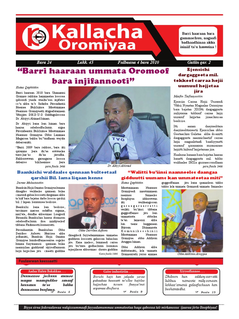 Kallacha Oromiyaa Bara 24 Lakk. 45 | PDF