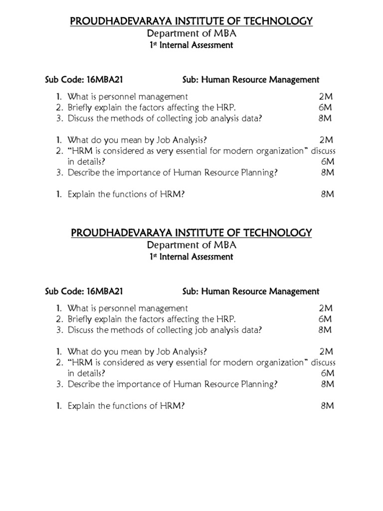 2nd Sem HRM 1-IA | PDF 2nd Sem HRM 1-IA | PDF