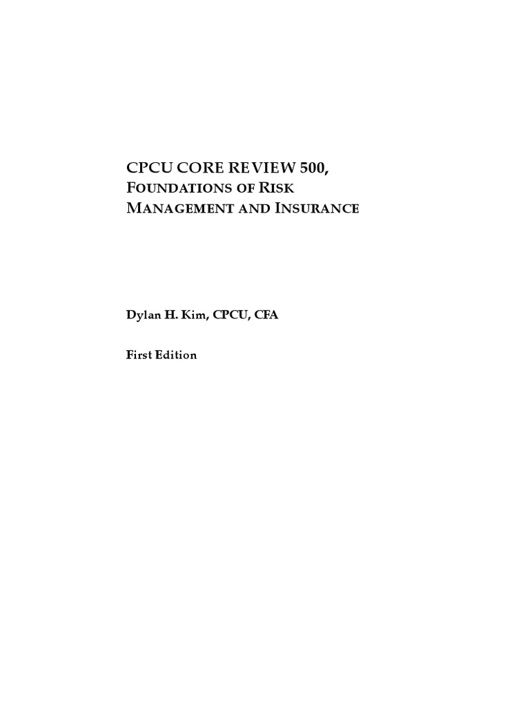 CPCU 500 Sample Paper | PDF | Risk Management | Risk