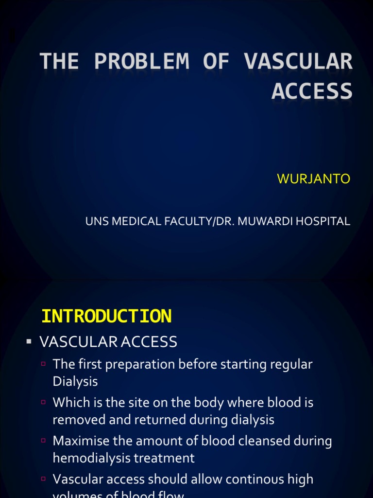 Vascular Access Complications in Hemodialysis | PDF | Hemodialysis ...