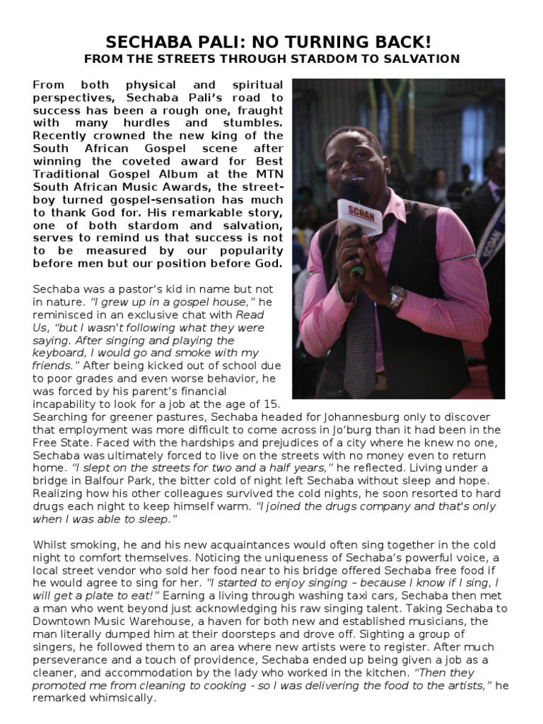 Sechaba Pali: From Streets to Gospel King | PDF | Jesus | Religious ...