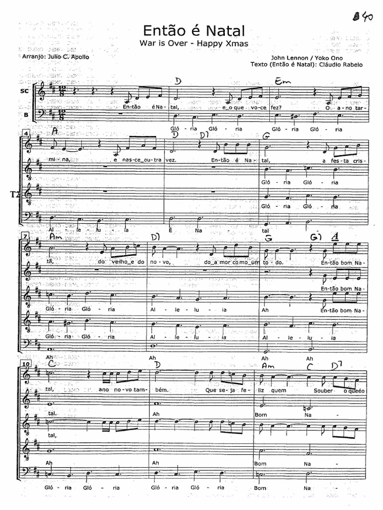 Então É Natal Partitura | PDF | Entretenimento (geral) | Natal Então É Natal Partitura | PDF | Entretenimento (geral) | Natal