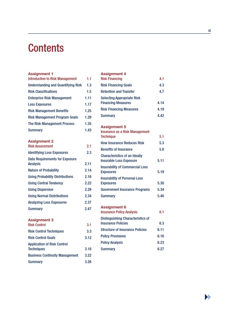 CPCU 500 2e TOC | PDF | Insurance | Risk Management