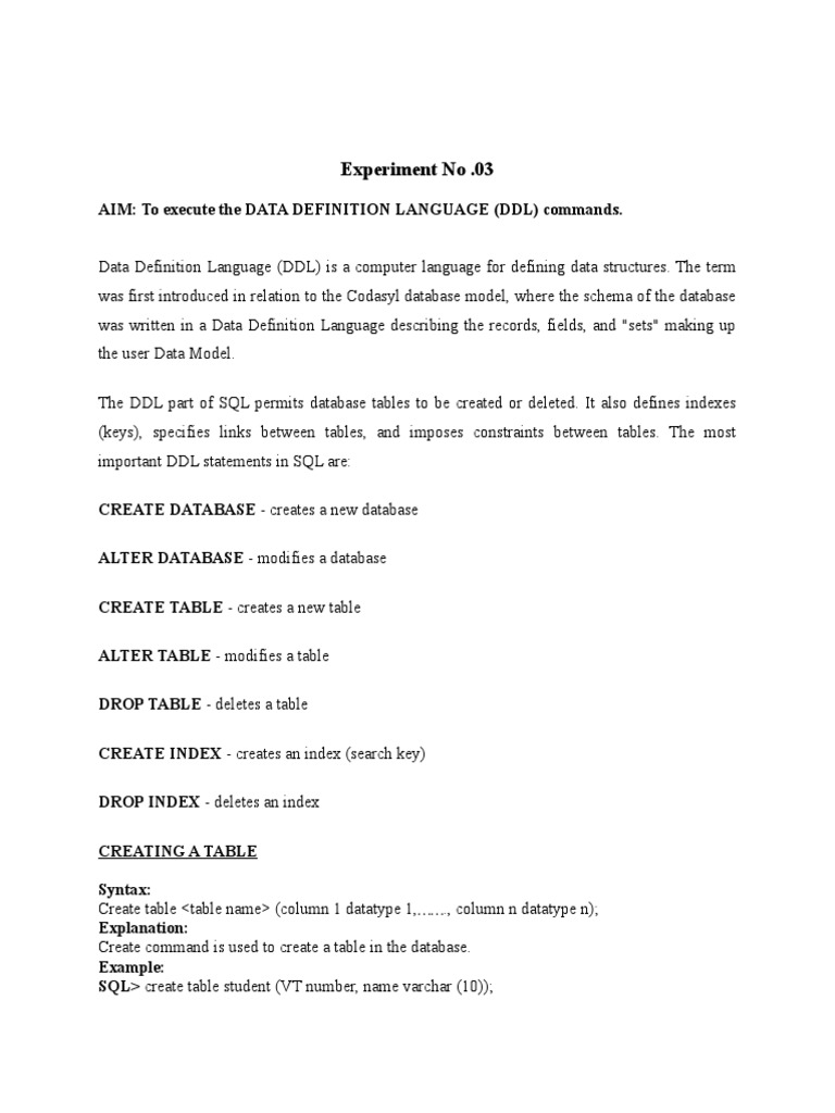 Dbms Experi | PDF | Table (Database) | Databases