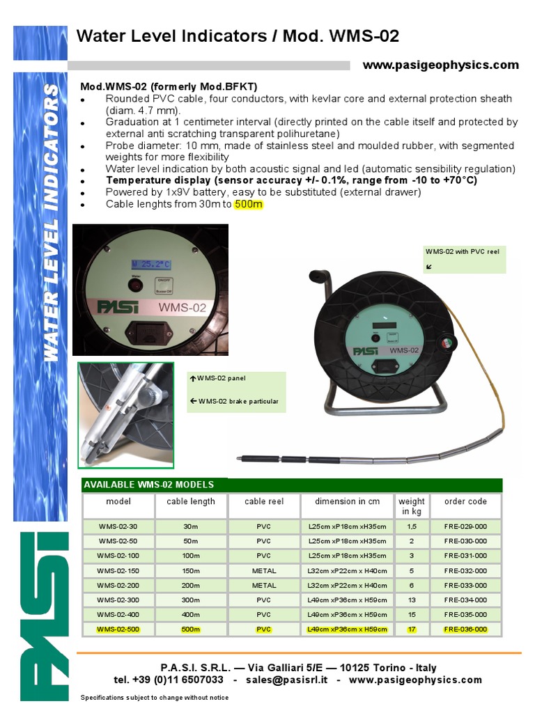 Water Level Indicator System with Rugged Probe and Automatic ...